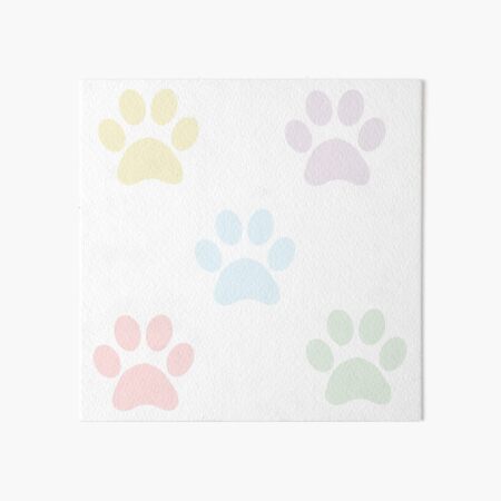"Pastel coloured paw prints " Art Board Print by GracieDesignsAU ...