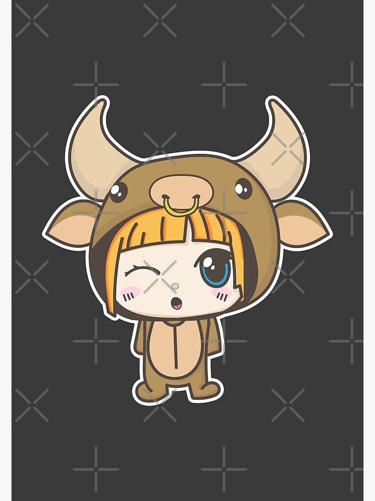 "Taurus Kawaii / Chibi Girl in Taurus Costume " Poster by CoolSkin ...