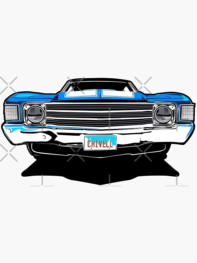 "1972 Chevelle Front - OFFICIAL" Sticker for Sale by CHIVELL | Redbubble
