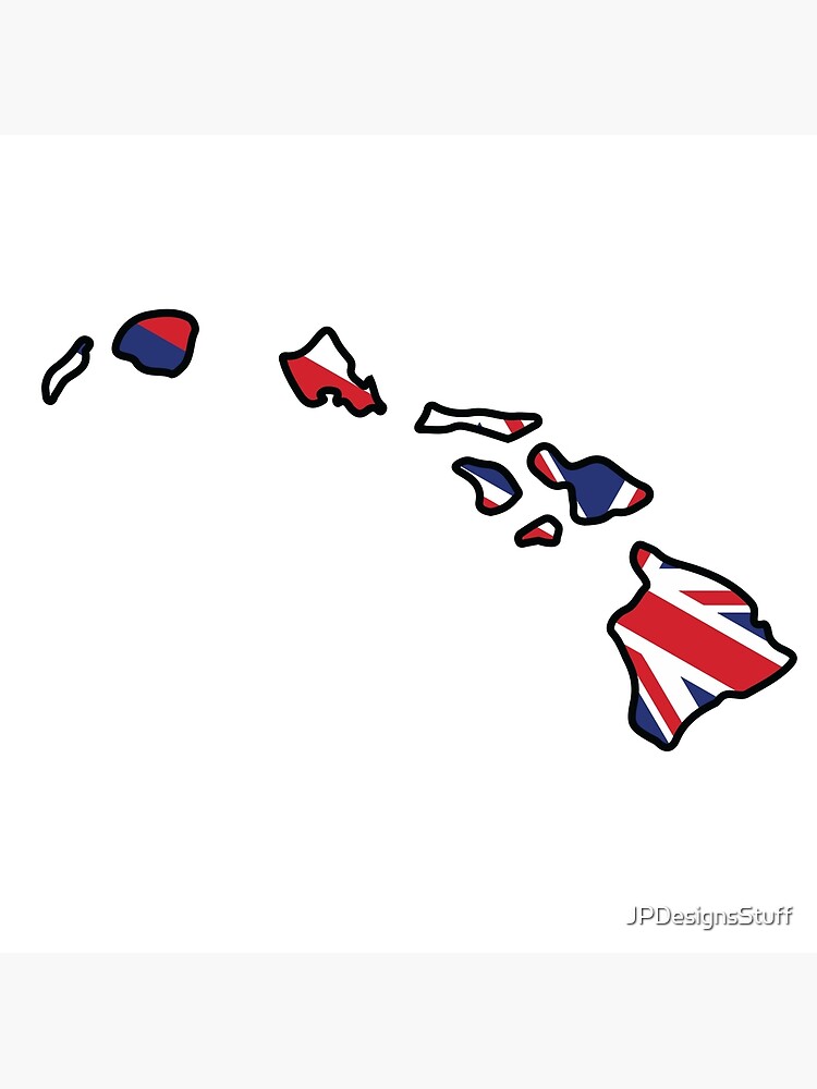 Póster «Contorno del estado de Hawaii con bandera» de JPDesignsStuff | Redbubble