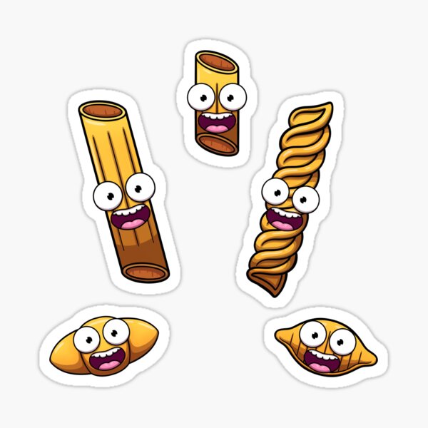 "Cute Pasta And Macaroni " Sticker for Sale by TheMaskedTooner | Redbubble