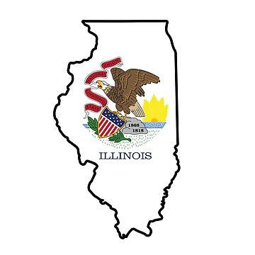 "Illinois State Outline with Flag" Poster for Sale by JPDesignsStuff ...