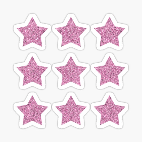 "Pink Glitter Stars 9 Pieces Sticker Set" Sticker by PocoPharmShop ...