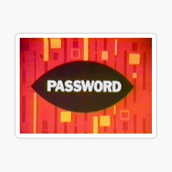 "Password" Sticker for Sale by gameshowfan2001 | Redbubble