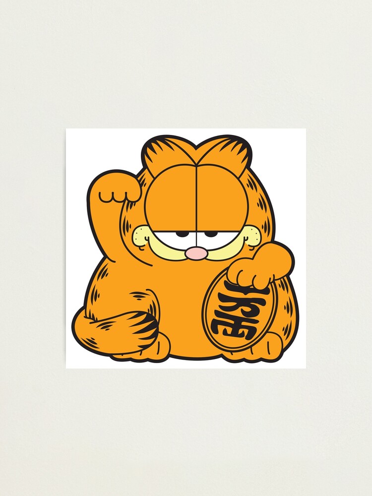 "Garfield Themed Maneki Neko Lucky Cat Must Have" Photographic Print ...