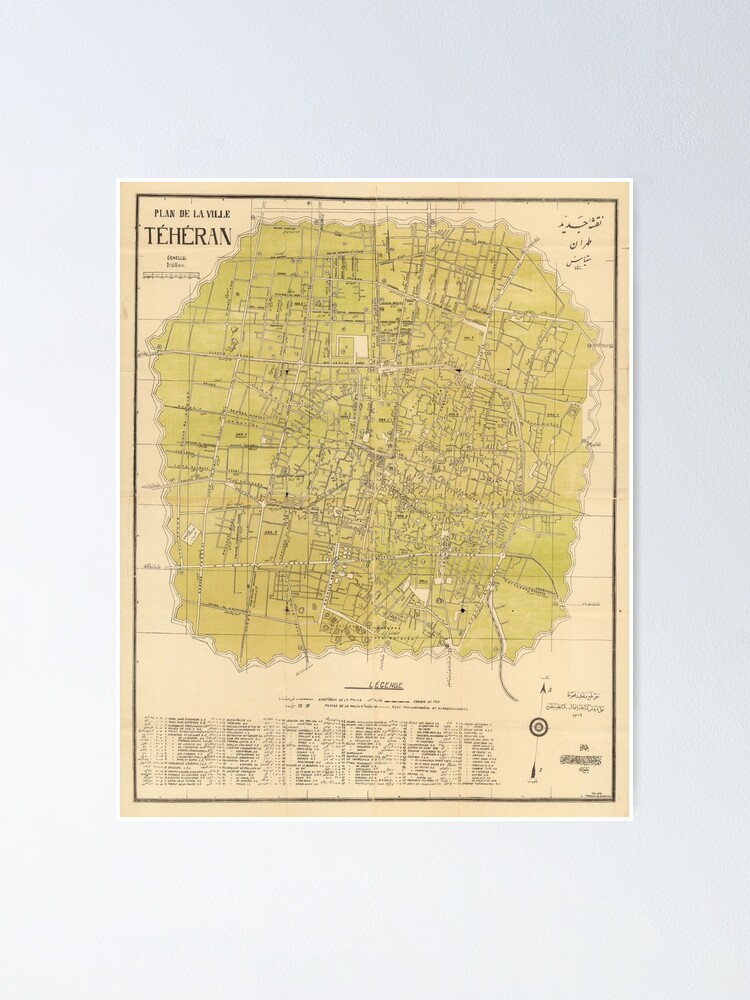 "Map of Old Tehran in 1930" Poster for Sale by ganje | Redbubble