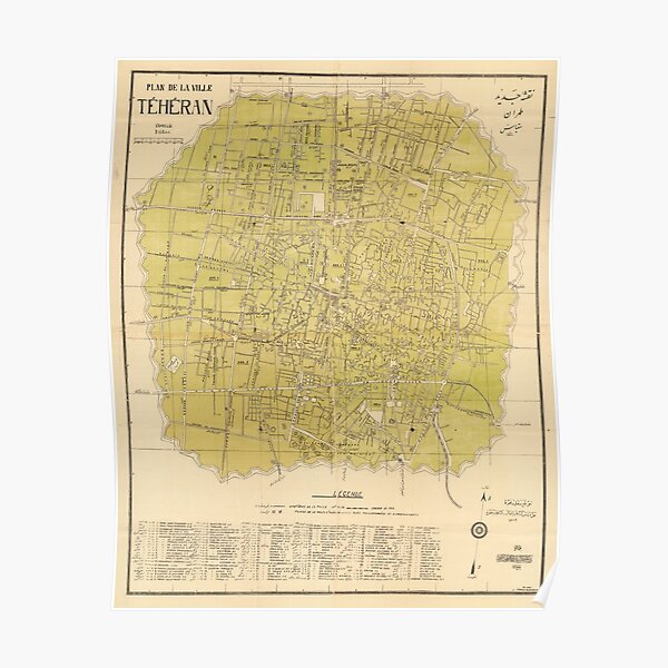 "Map of Old Tehran in 1930" Poster for Sale by ganje | Redbubble