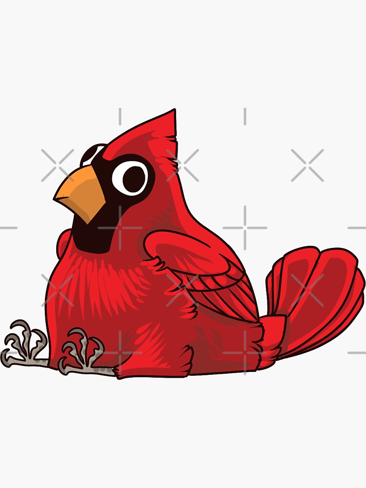 "Fat Cardinal" Sticker for Sale by PaleoPanthera | Redbubble