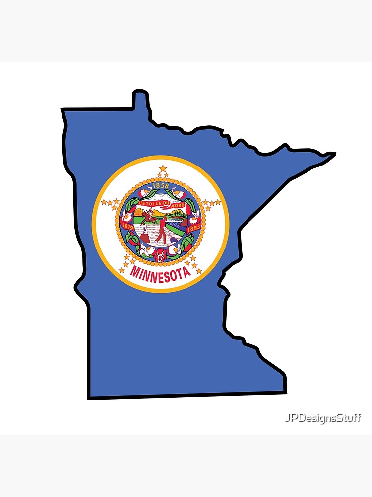 "Minnesota State Outline with Flag" Poster for Sale by JPDesignsStuff ...