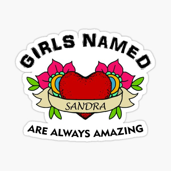 "Custom floral art for people named Sandra" Sticker for Sale by ...