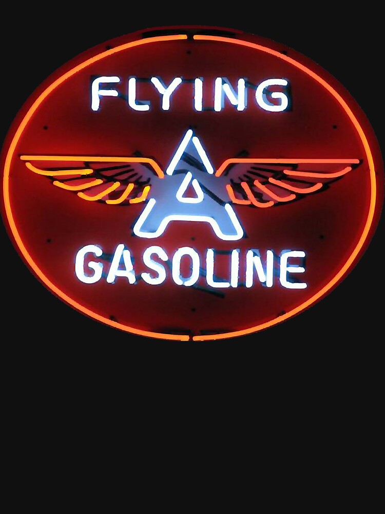 "Flying A Service Station Red Round Neon Sign Classic T-Shirt.png" T ...