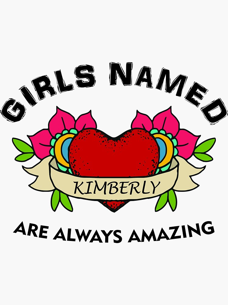 "Custom floral art for people named Kimberly" Sticker by customisbetter ...