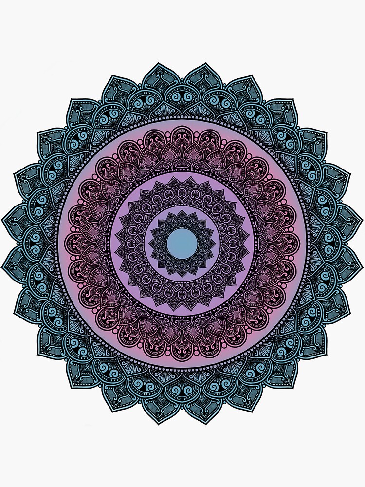 "Blue, Purple, and Pink Mandala" Sticker for Sale by kaelag42 | Redbubble