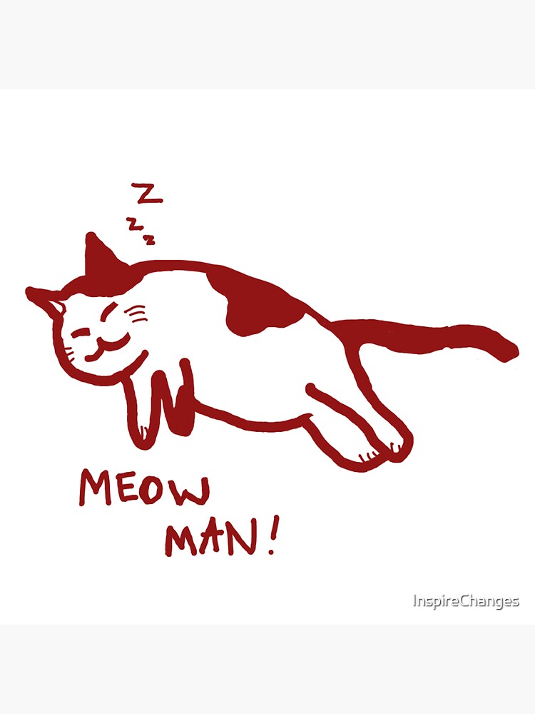 "Meow Man! (large)" Sticker by InspireChanges | Redbubble