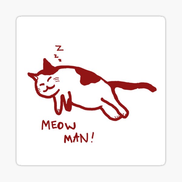 "Meow Man! (large)" Sticker by InspireChanges | Redbubble