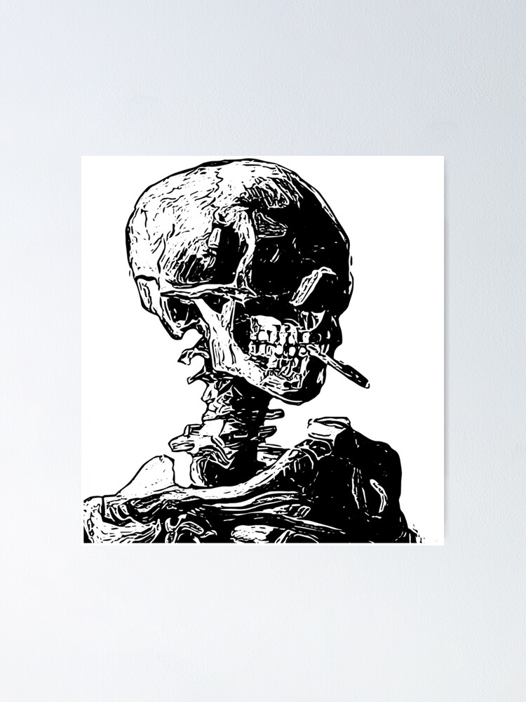 "Vincent Van Gogh Skeleton with a burning cigarette " Poster for Sale ...