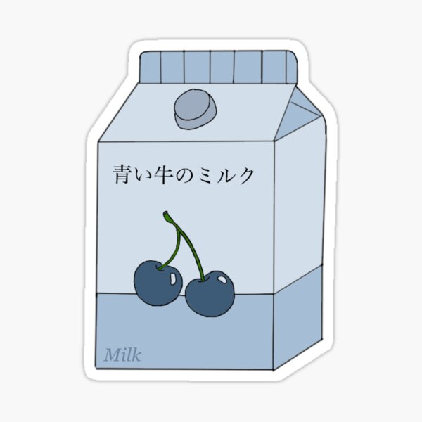"blue cow milk " Sticker for Sale by aphrodie | Redbubble