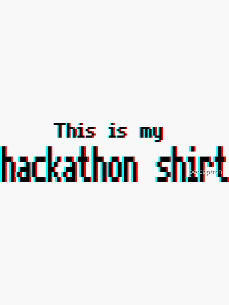 "Hackathon shirt (8-bit 3D)" Sticker for Sale by perceptron | Redbubble