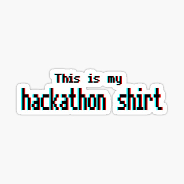 "Hackathon shirt (8-bit 3D)" Sticker for Sale by perceptron | Redbubble