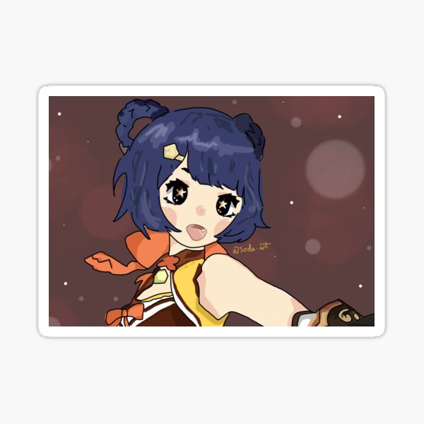 "Xiangling fanart Genshin Impact" Sticker by Soda-Art | Redbubble