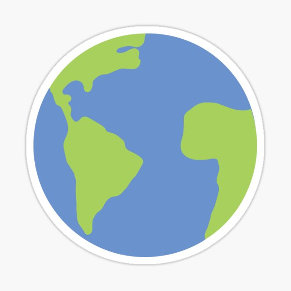 "earth simplified 2 D design - minimalistic logos" Sticker for Sale by ...