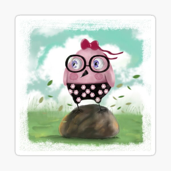 "Pink Bird." Sticker for Sale by Fundartcreative | Redbubble