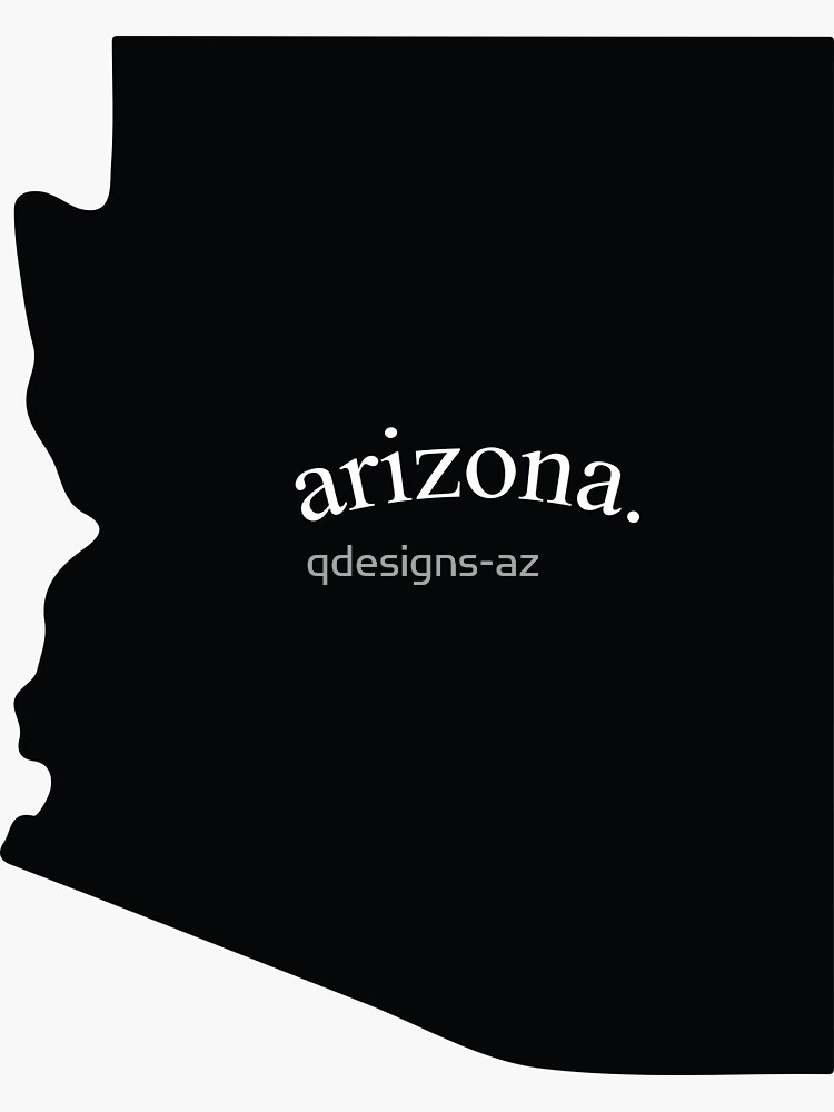 "Arizona State Outline Silhouette With Text" Sticker for Sale by ...