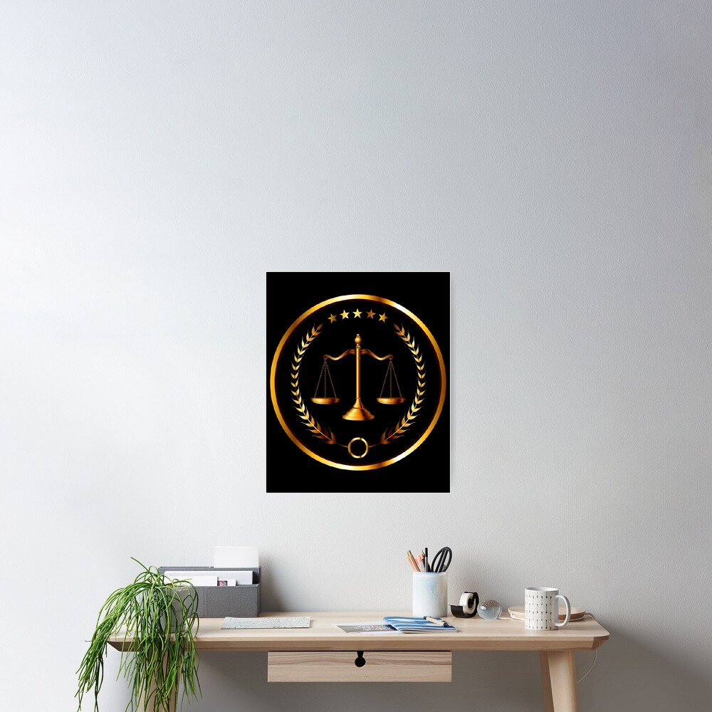 "Scales of justice logo" Poster by shaggydawgg | Redbubble