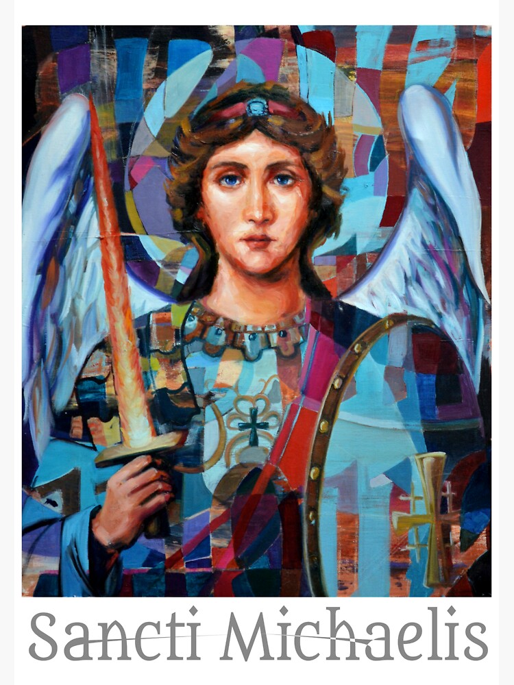 "St Michael the Archangel Contemporary poster." Sticker for Sale by ...