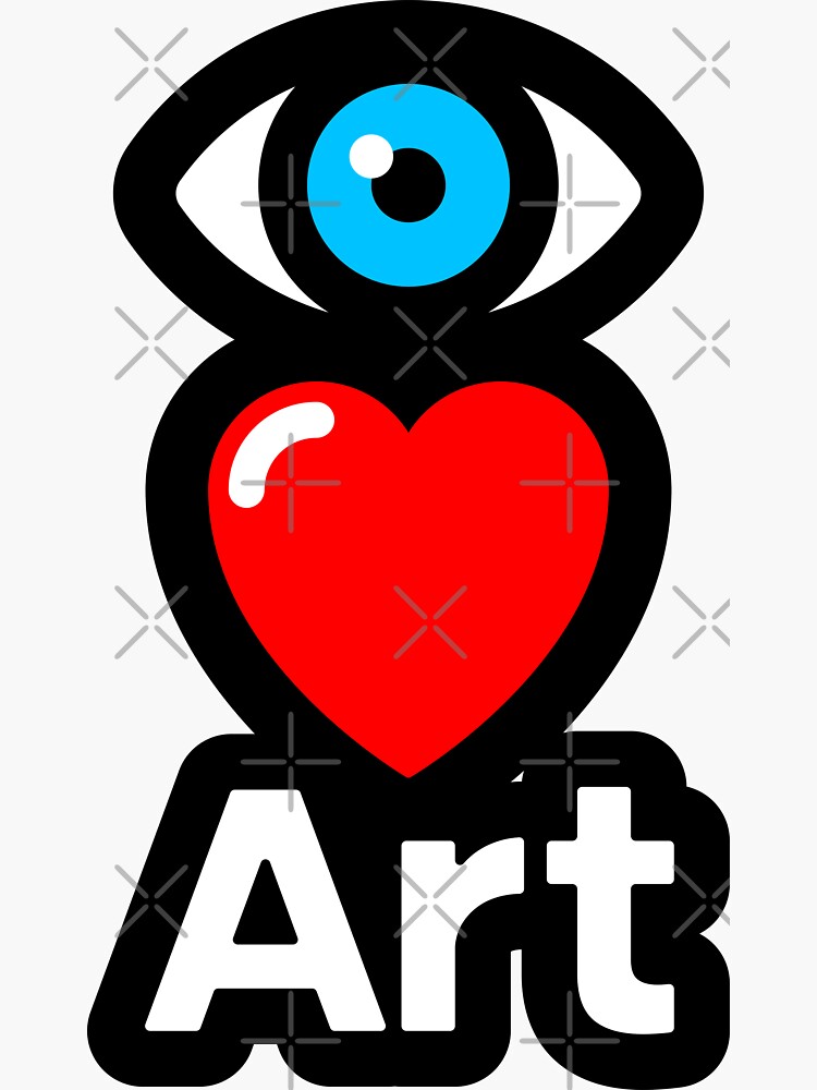 "i love Art" Sticker for Sale by MisterSquid | Redbubble