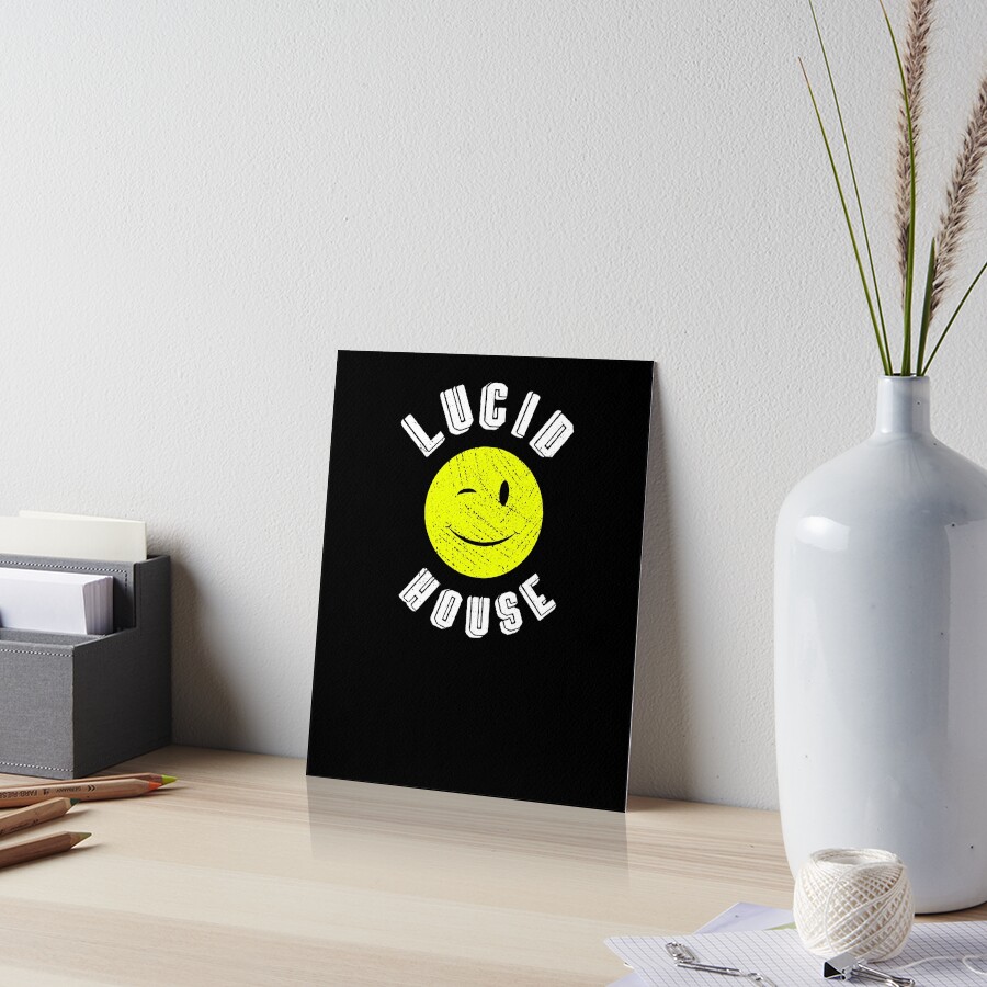 "Lucid House Sober Smiley Face" Art Board Print by Realrecovery | Redbubble