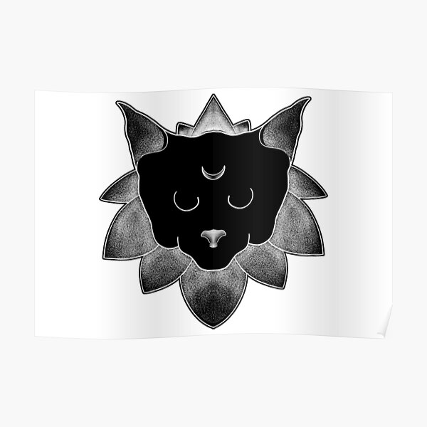 "Moon Cat" Poster for Sale by SystemZeroArt | Redbubble