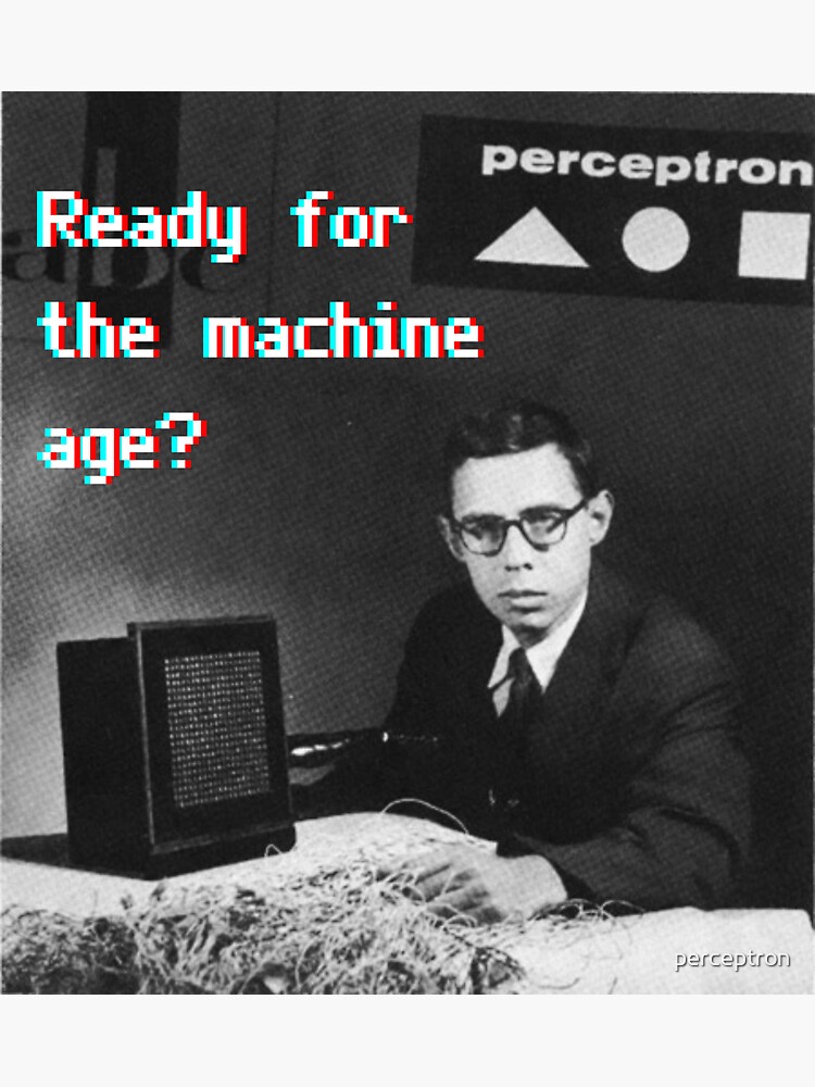 "Ready for the machine learning age? (8-bit 3D)" Sticker by perceptron ...
