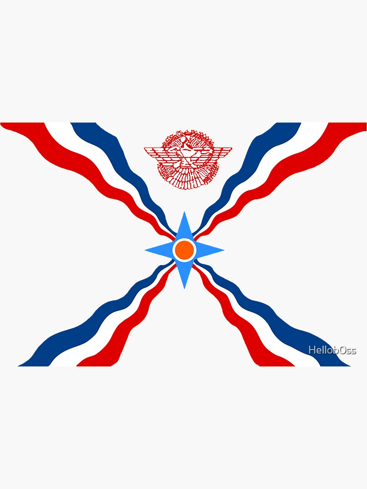 "Assyrian flag _ back print" Sticker by SY98 | Redbubble