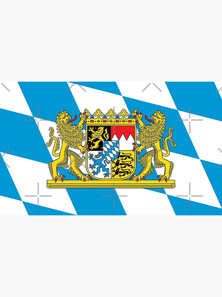 "Flag of Bavaria w/ Crest (Lozenge Style)" Poster for Sale by Freihalt ...