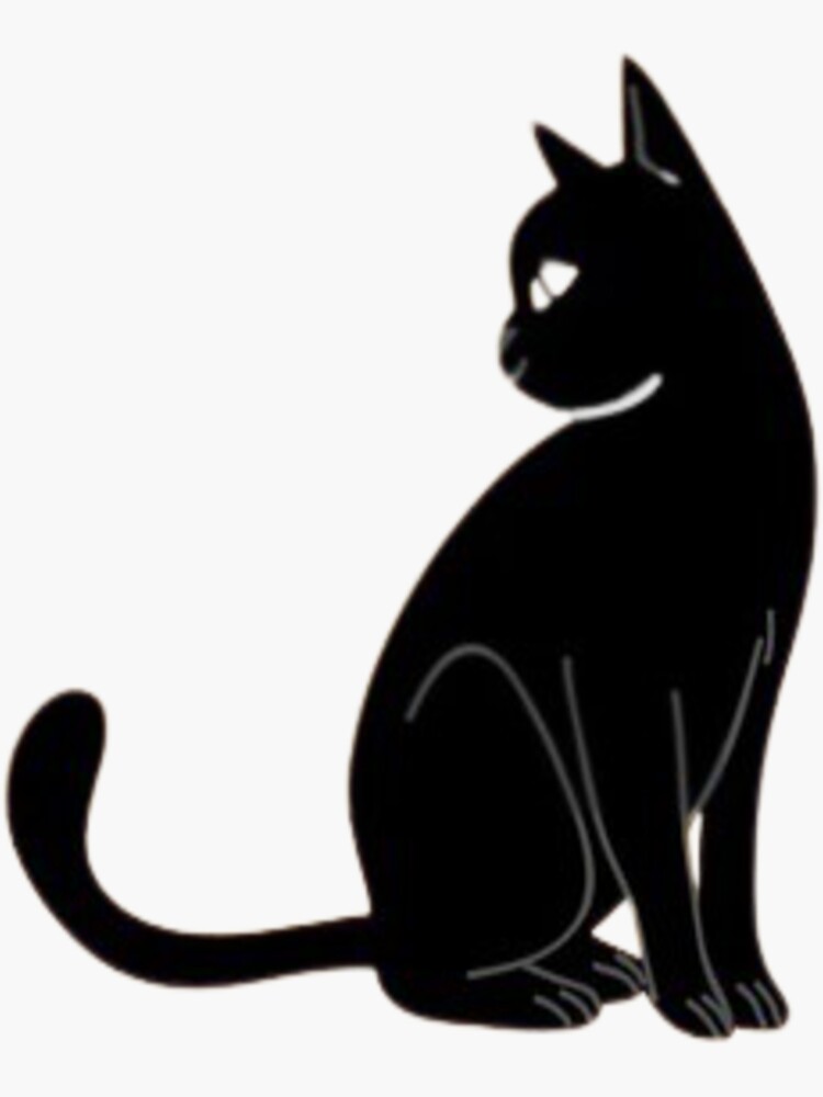 " Black cat say hello - cute animal kitty -- Shirt" Sticker by Birshka ...