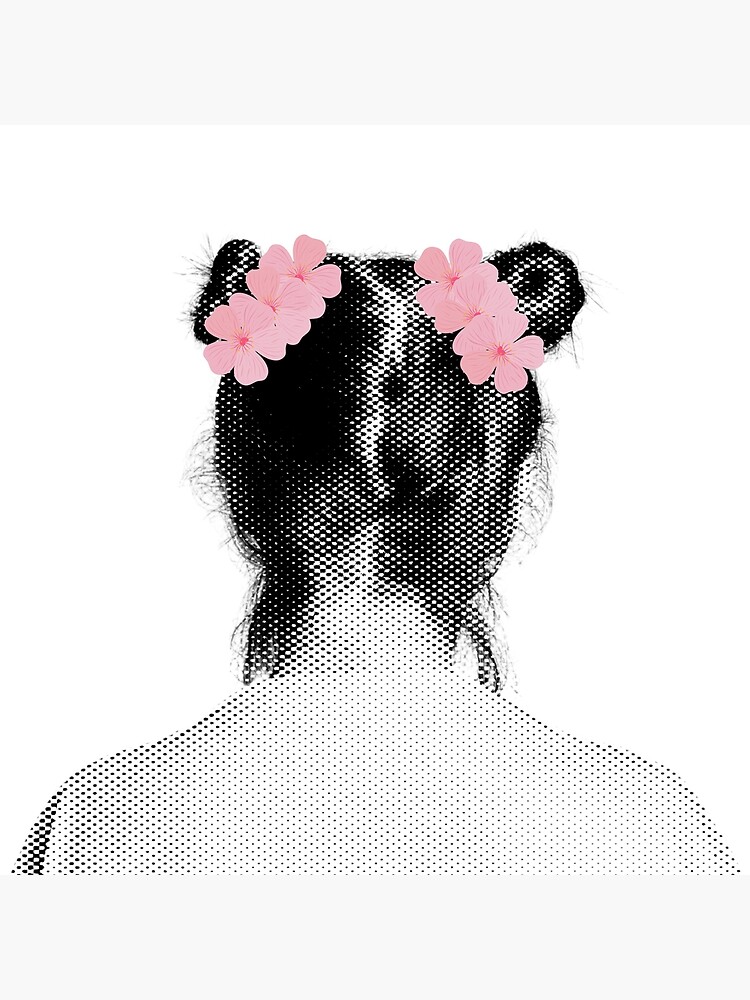 "Spacebun girl with flowers" Poster for Sale by PODTycoon | Redbubble