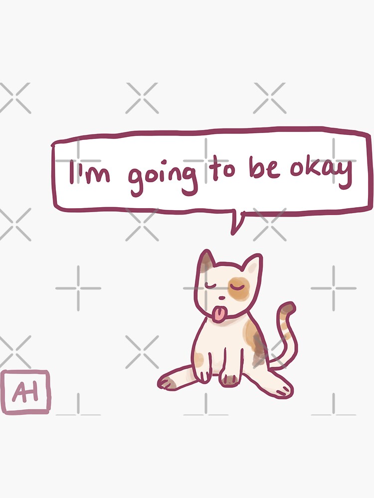 "Positive Cat" Sticker for Sale by whydocowsfall | Redbubble
