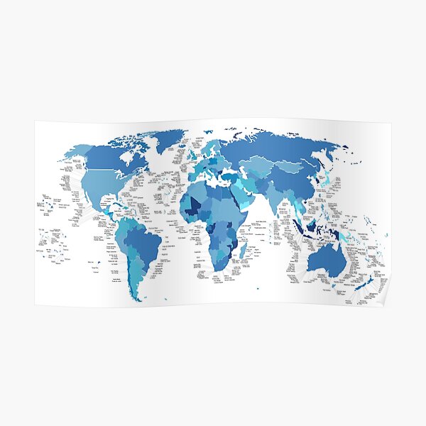 "Surf Map - Blue Ocean" Poster for Sale by Roiano | Redbubble