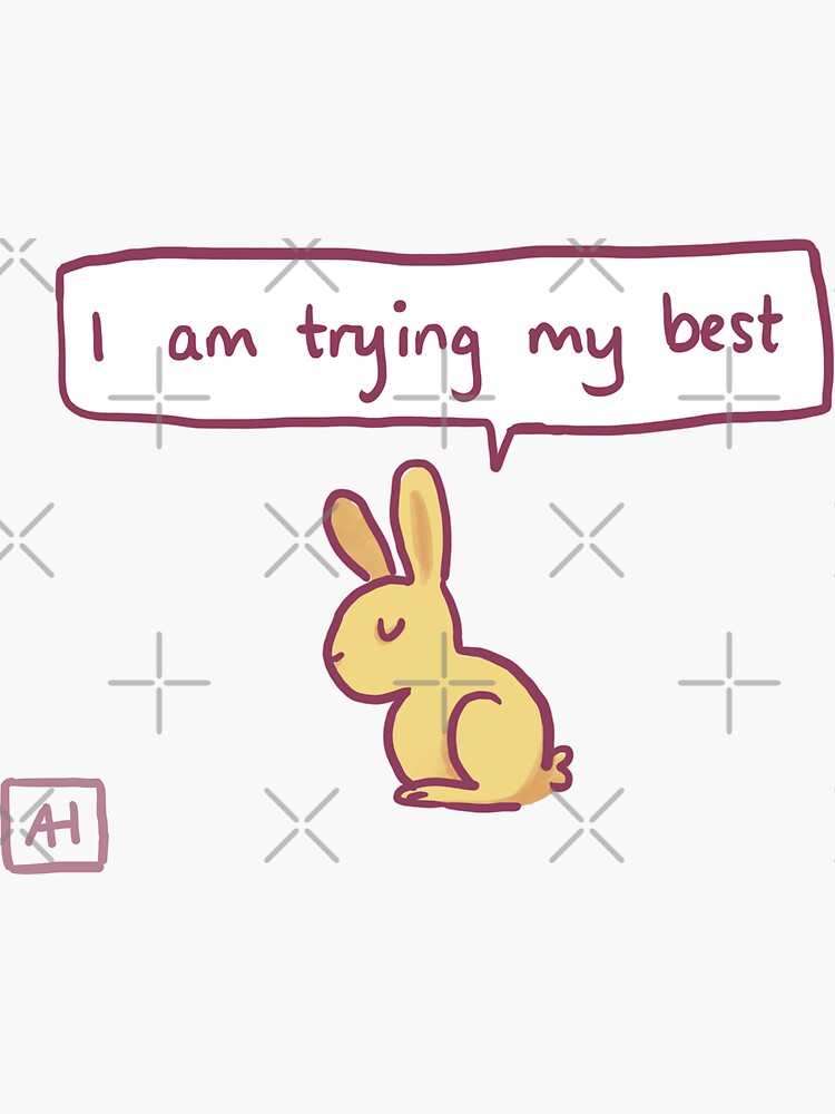 "Positive Rabbit" Sticker for Sale by whydocowsfall | Redbubble