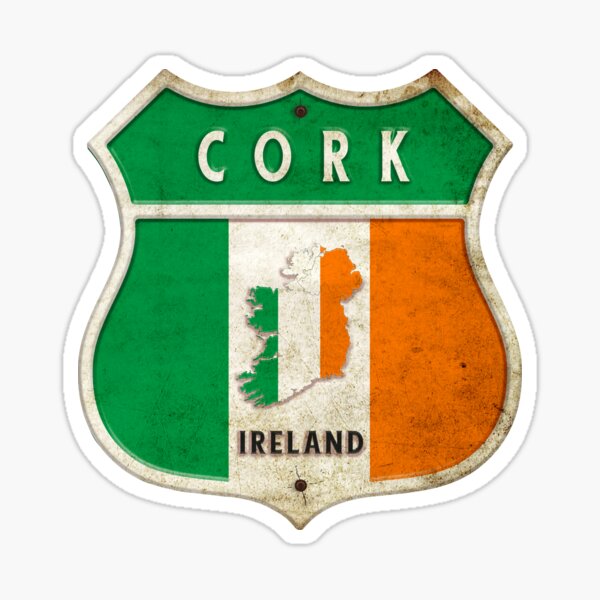 "Cork Ireland coat of arms flags design" Sticker for Sale by Rocky2018 ...