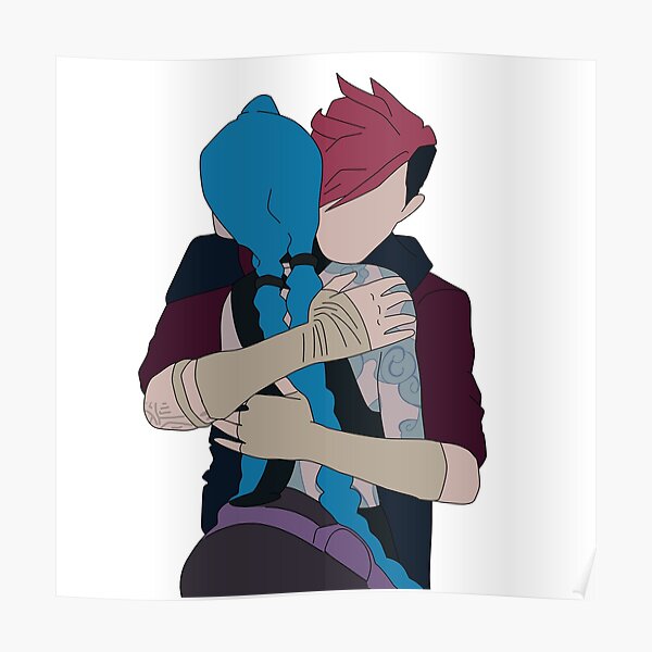 "Arcane Jinx Vi sister hug" Poster by hausmakes | Redbubble
