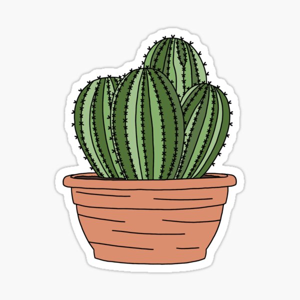 "Spikey little cactus plant" Sticker by ArtCasualty | Redbubble