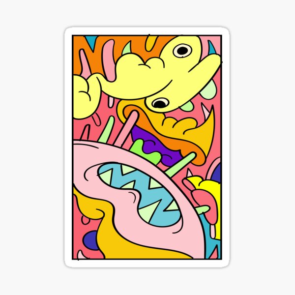 "doodle art work" Sticker by oyajiwb | Redbubble