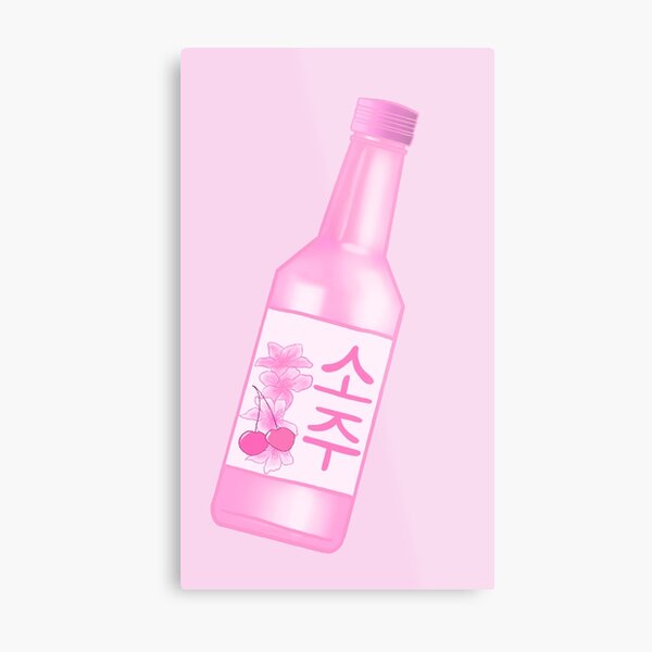 "Cherry flavoured korean pink soju bottle hangul writing cute cherry ...
