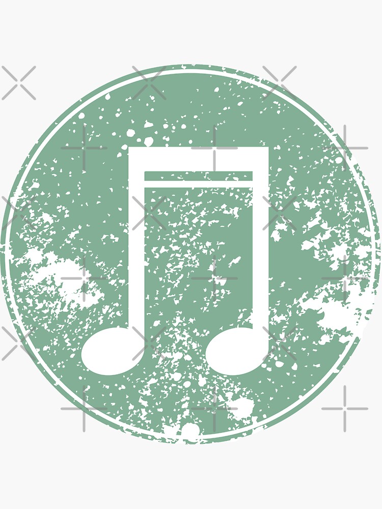 "Retro Musical Note in Sage Green and White" Sticker for Sale by ...