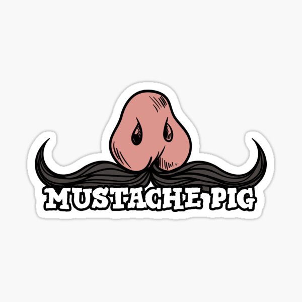 "Mustache Pig Funny" Sticker by BlackBelt8 | Redbubble