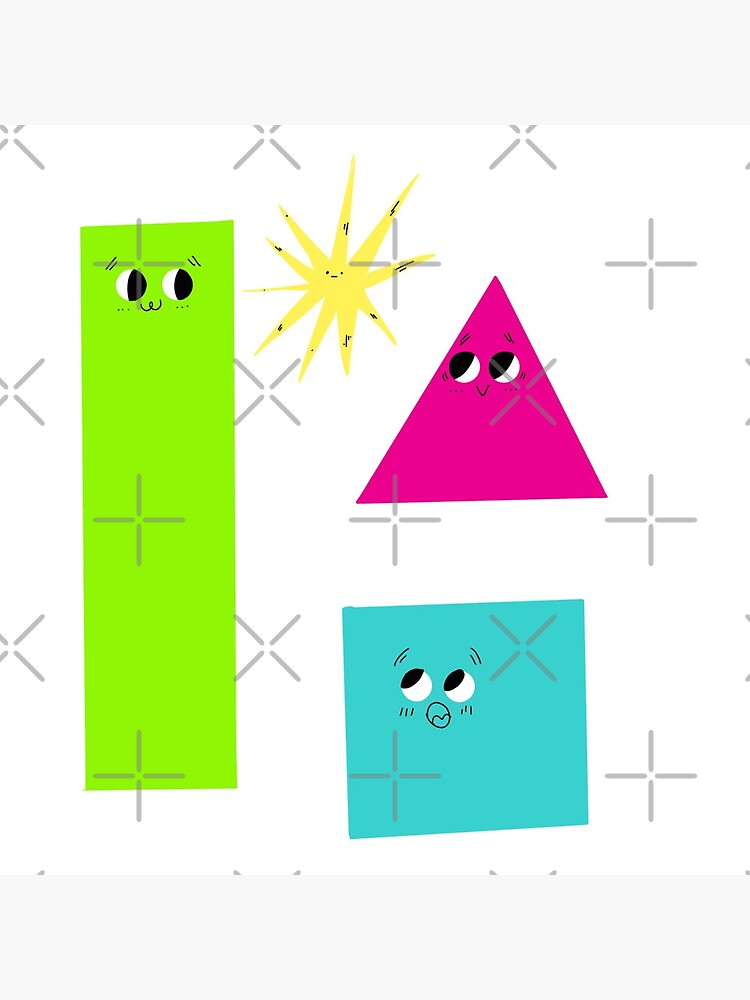 Lámina fotográfica «Formas con caras de dibujos animados: rectángulo ...