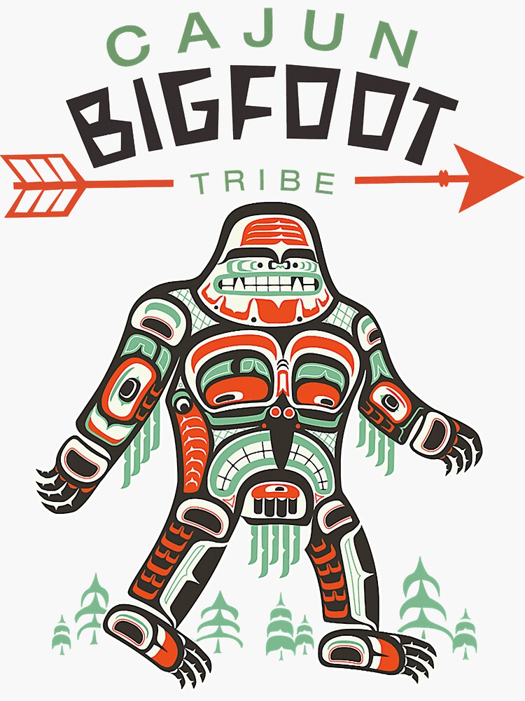 "Cajun Bigfoot Tribe Louisiana Tribal Sasquatch" Sticker for Sale by ...