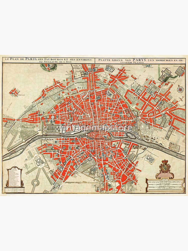"Map Print of Paris (ca. 1721-1774) by Guillaume Delisle. Original from ...